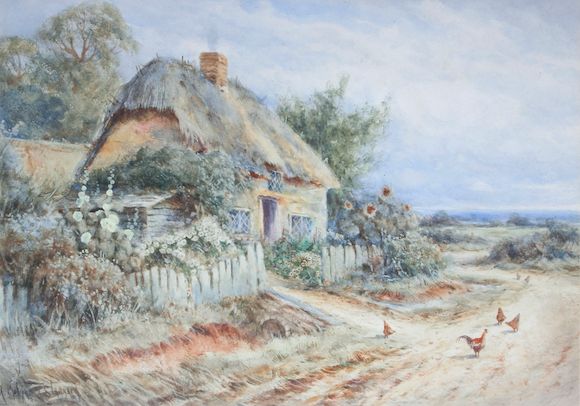 Bonhams : Alexander Molyneux Stannard (British, 1878-1975) A thatched ...