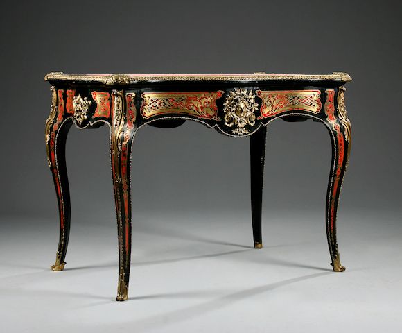 Bonhams : A boulle work and ormolu mounted writing table, late 19th Century