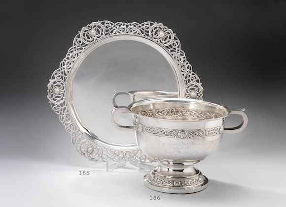 Bonhams : A large Irish silver two-handled trophy punch bowl, by Edmond ...