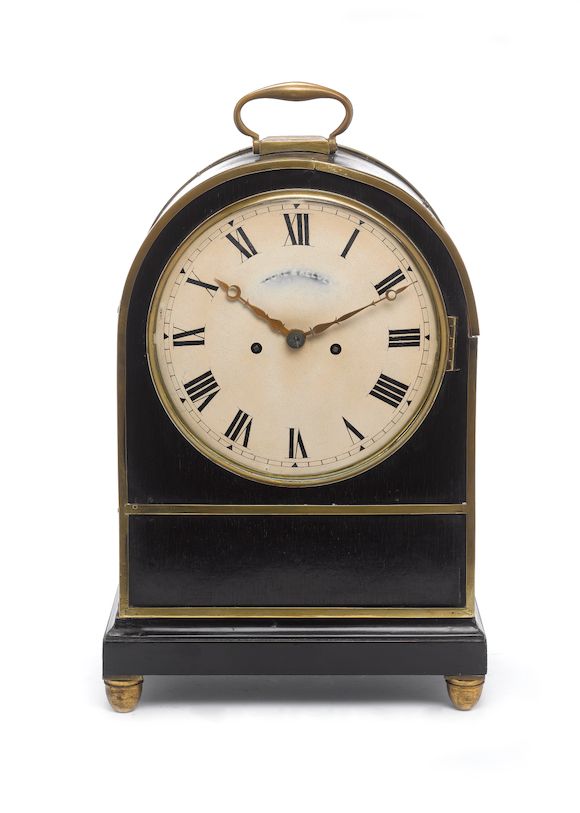 Bonhams : A mid 19th century brass bound ebonised bracket clock Cook ...