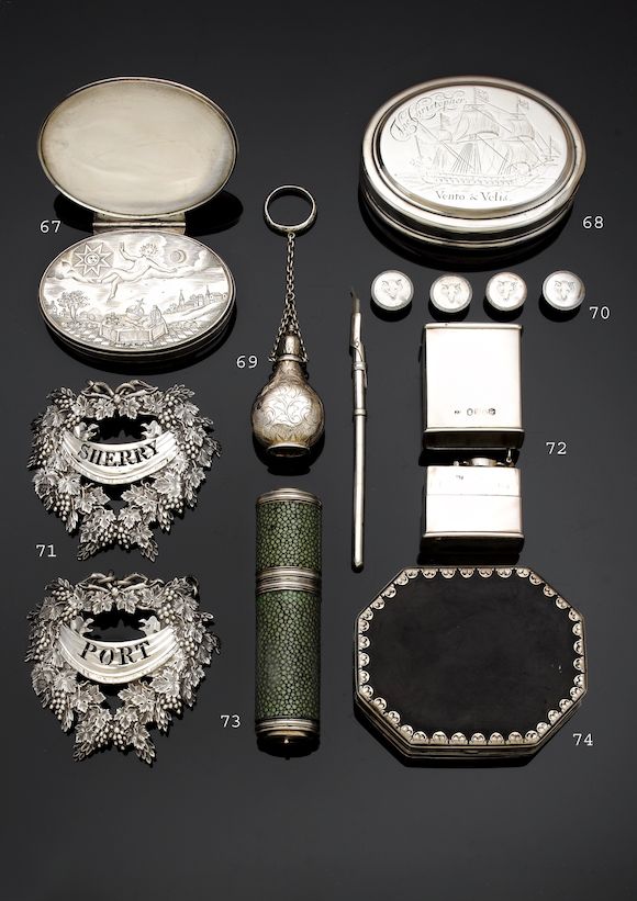 Bonhams : A Queen Anne silver snuff box, by Benjamin Pyne, London 1710,