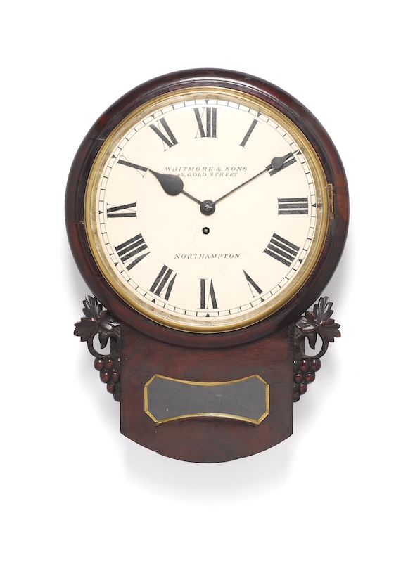 Bonhams : A late 19th century mahogany cased drop-dial wall clock ...