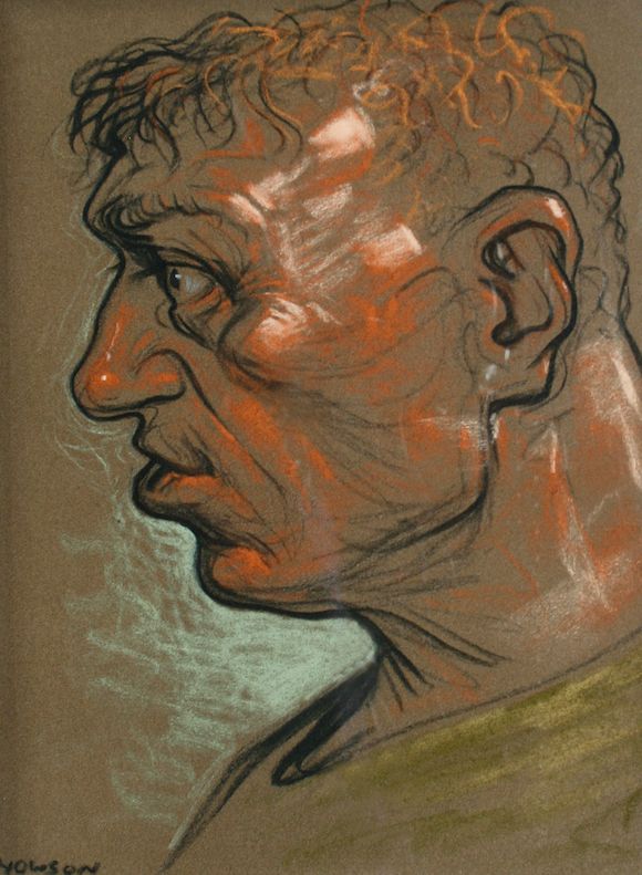 Bonhams : Peter Howson (British, born 1958) Man's head in profile