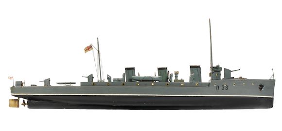 Bonhams : HMS Murray D33 a steam powered model torpedo boat destroyer ...
