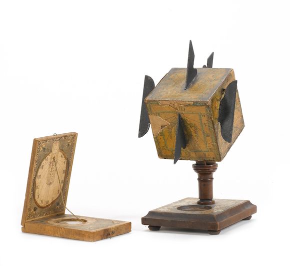 Bonhams : A David Beringer cube sundial, Nuremberg, early 19th century, (2)