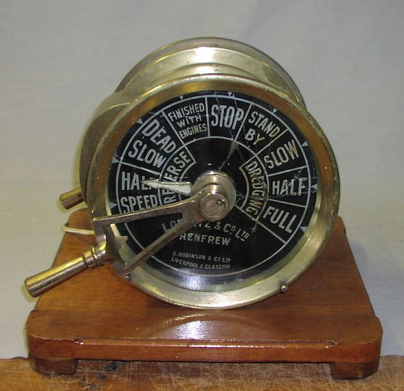 Bonhams : A brass double ship's telegraph 17x17x14in(43x43x36cm)