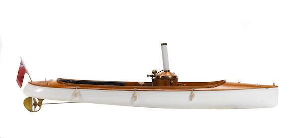 Bonhams : "Opal" a model steam launch 43x7.5x12in(109x19x30cm)