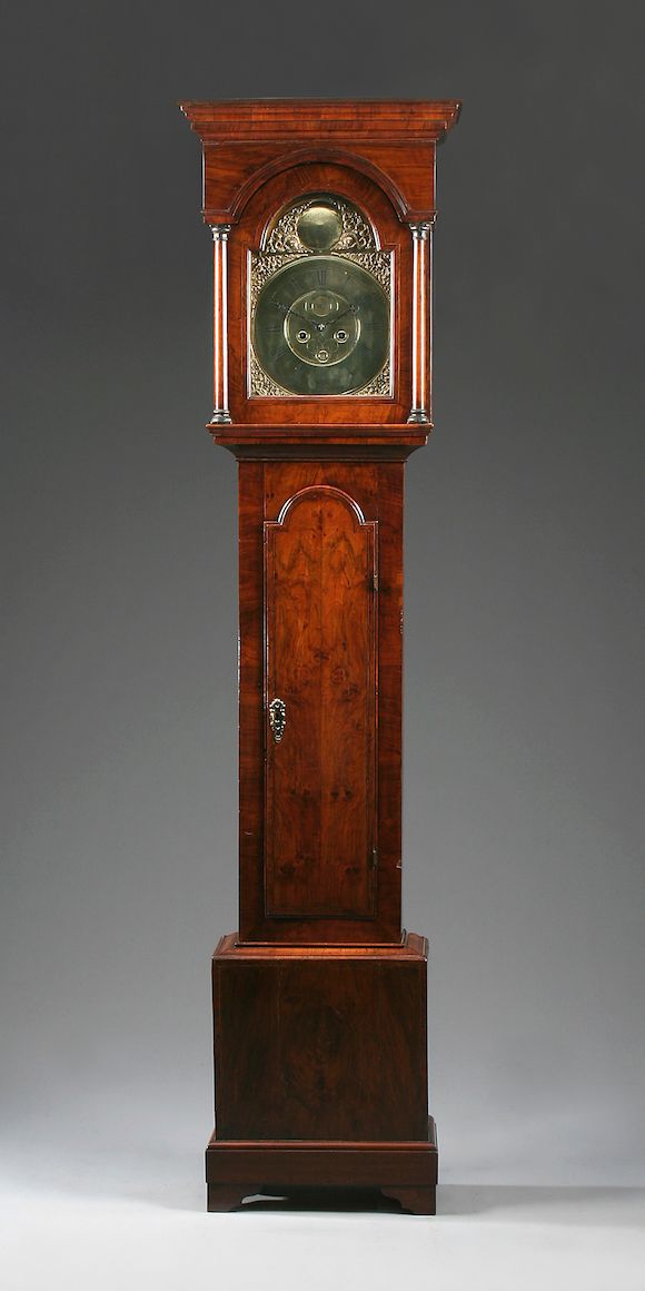 Bonhams : A good George II walnut-cased 8-day brass dial longcase clock ...