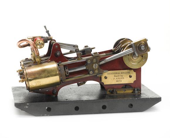 Bonhams : A model twin cylinder diagonal reversing engine Built by P ...