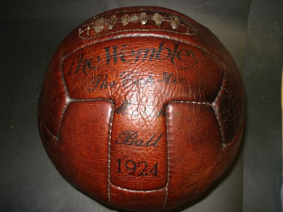 Bonhams : Leather football imprinted with 'The Cup Tie match ball 1924'