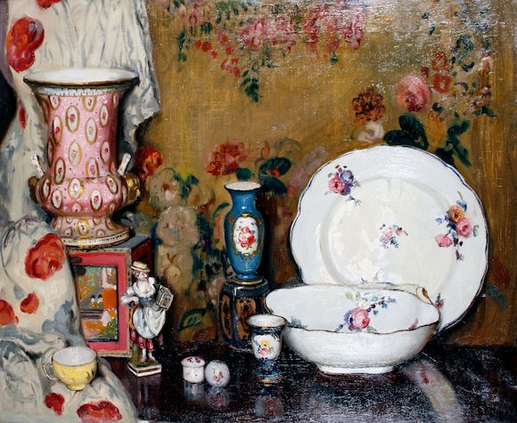 Bonhams : Denys George Wells (British, 1881-1973) Still life with Sevres