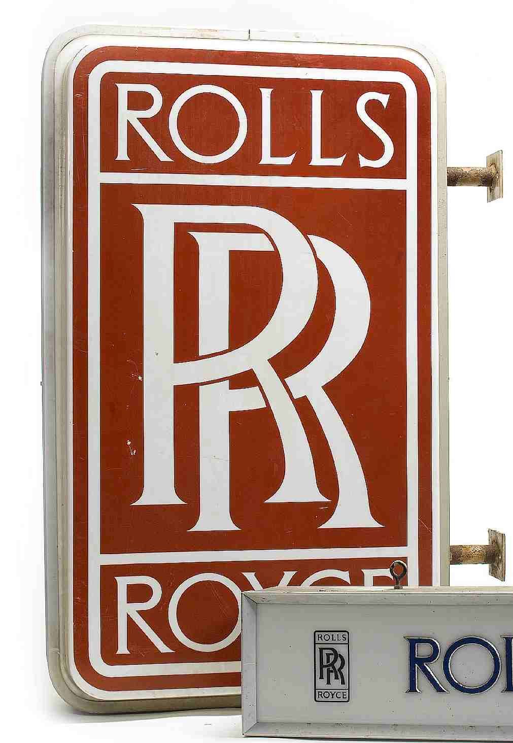 Bonhams Cars : A large Rolls-Royce illuminated sign,