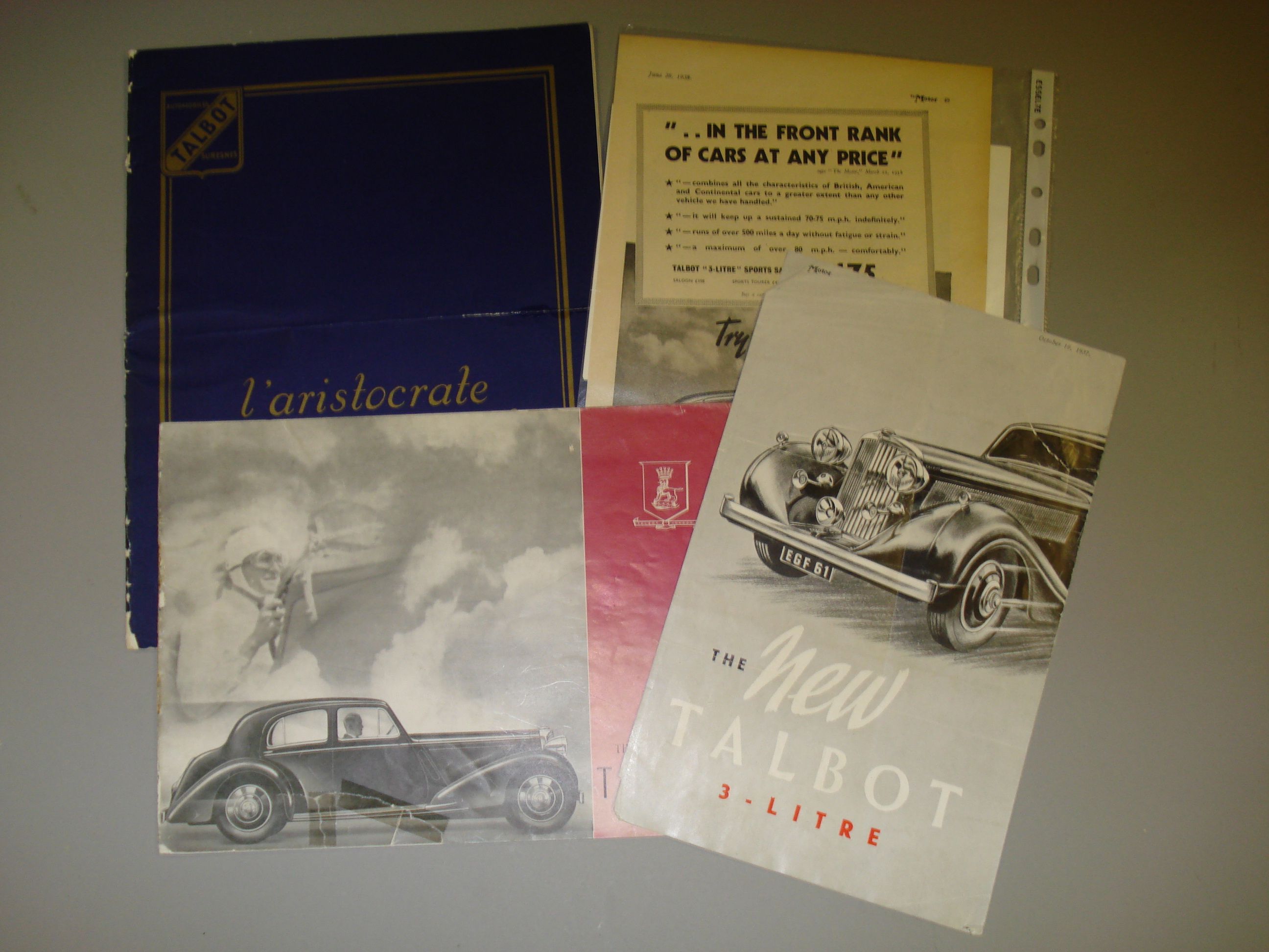 Bonhams Cars : A Talbot range sales brochure, 1936