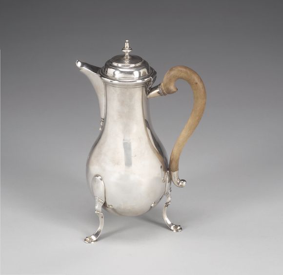 Bonhams : A late 18th century Swiss silver coffee pot, maker's mark "B ...