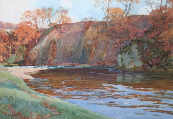 Bonhams : Thomas Ellison (British, born 1866) The Scar Bolton Abbey,