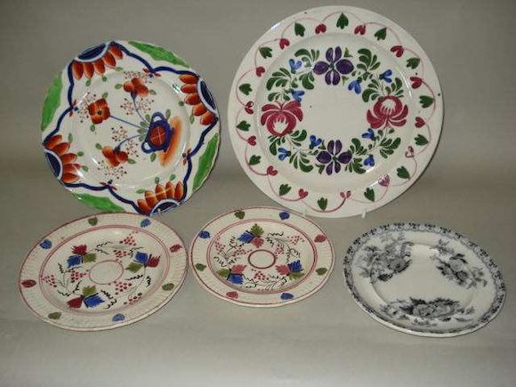 Bonhams : Five Cambrian pottery dishes