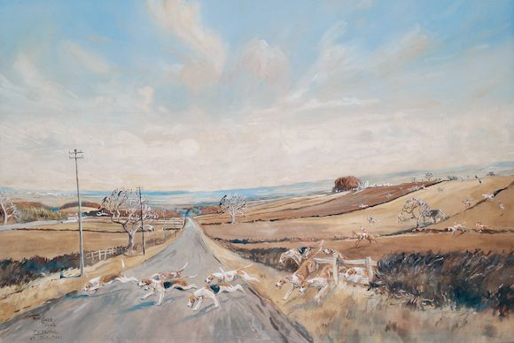 Bonhams : Tom Carr (British, 1912-1977) The Zetland Hunt near Raby Park