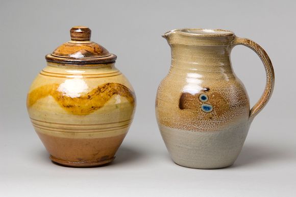 Bonhams : Ray Finch and Winchcombe Pottery a Jug and a lidded Pot ...