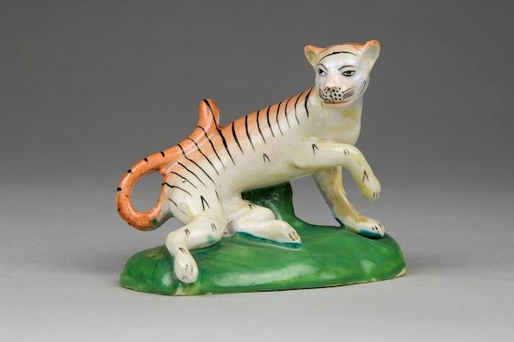 Bonhams : An important unrecorded Cambrian pottery model of a tiger ...
