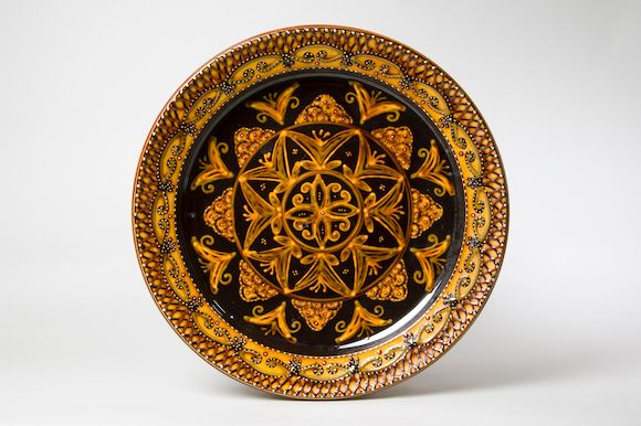 Bonhams : John Pollex a large slipware Charger, 1986 Diameter 47cm (18 ...