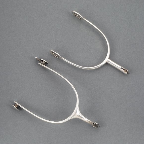 Bonhams : A 19th century silver spur, maker's mark "DA" with a Fluer De ...