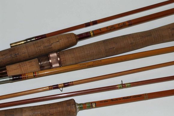 Bonhams : A Pezon et Michel Parabolic Sawyer Nymph two piece built cane ...