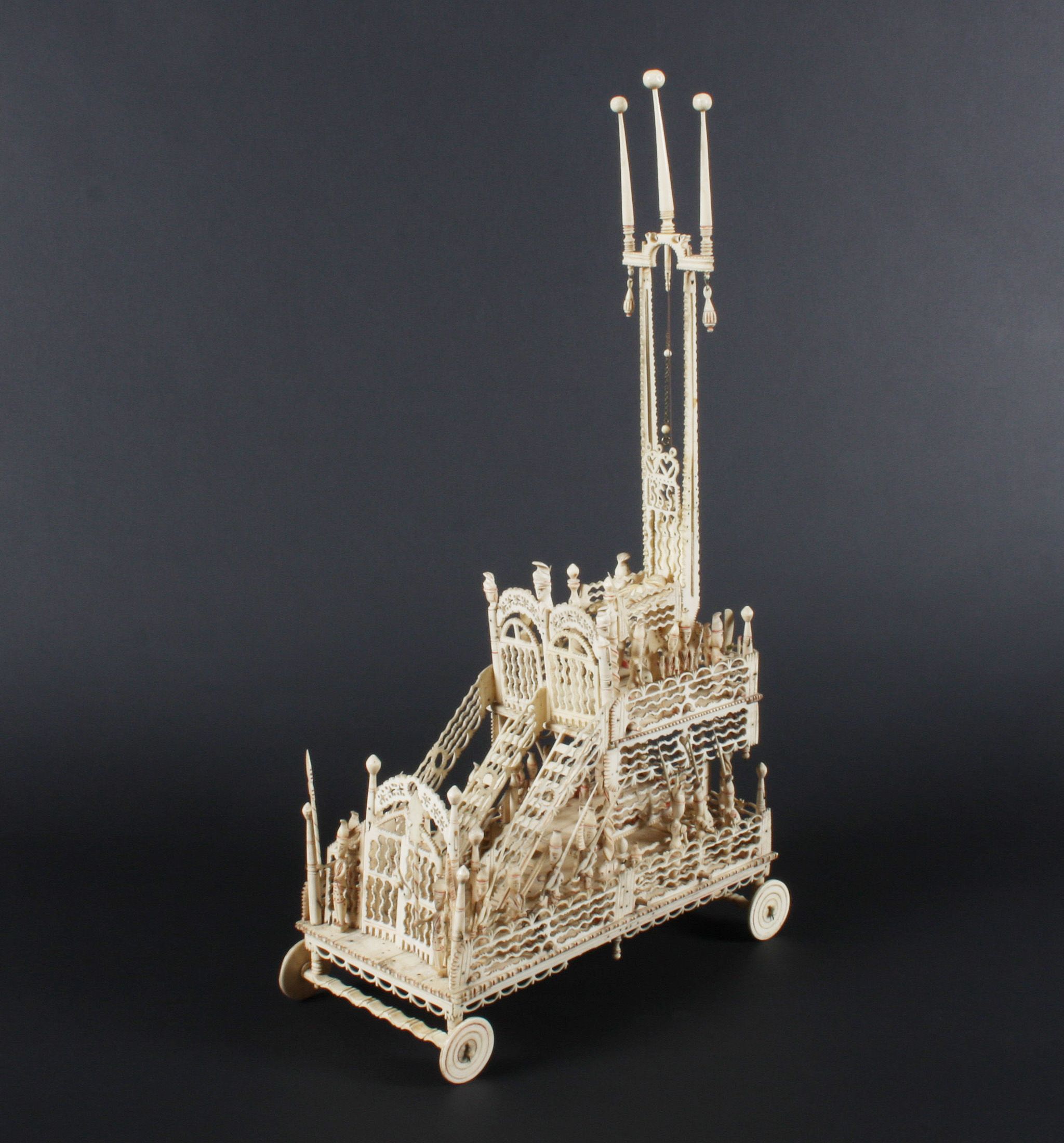 A fine French Napoleonic Prisoner-of-War work 'automata' model of a ...