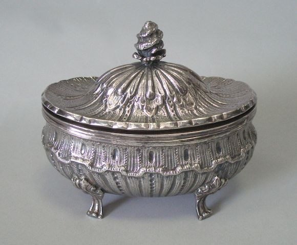Bonhams : A Continental metalware sugar box and cover, with marks ...