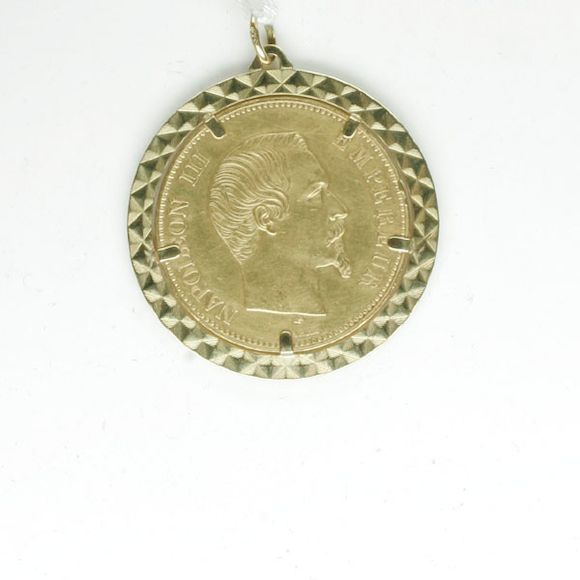 Bonhams : France, Napoleon III: 100 francs, 1857, in pendant mount,