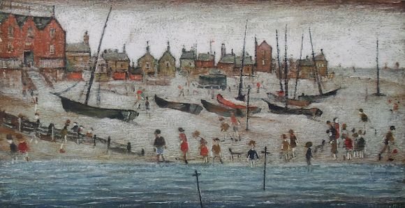 Bonhams : Laurence Stephen Lowry R.A. (British, 1887-1976) "The Beach",