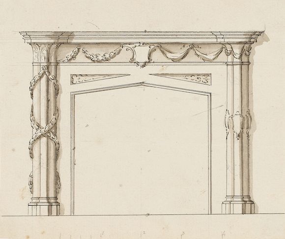 Bonhams : John Linnell, R.I.B.A. (British, 1729-1796) Three designs for ...