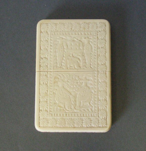 Bonhams : A 19th century ivory card case, possibly Javanese, and a ...