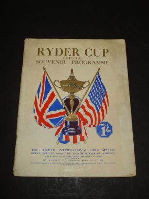 Bonhams : A 1933 Ryder Cup programme (Southport and Ainsdale)