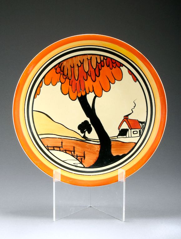 Bonhams : A Clarice Cliff 'House and Bridge' plate
