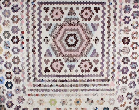 Bonhams : A late 19th century hexagon patchwork top