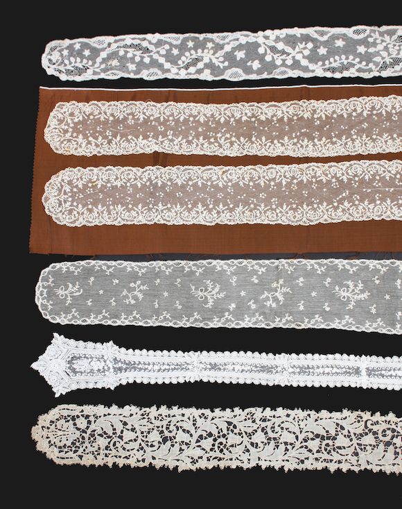 Bonhams : Four pairs of 18th century lace lappets