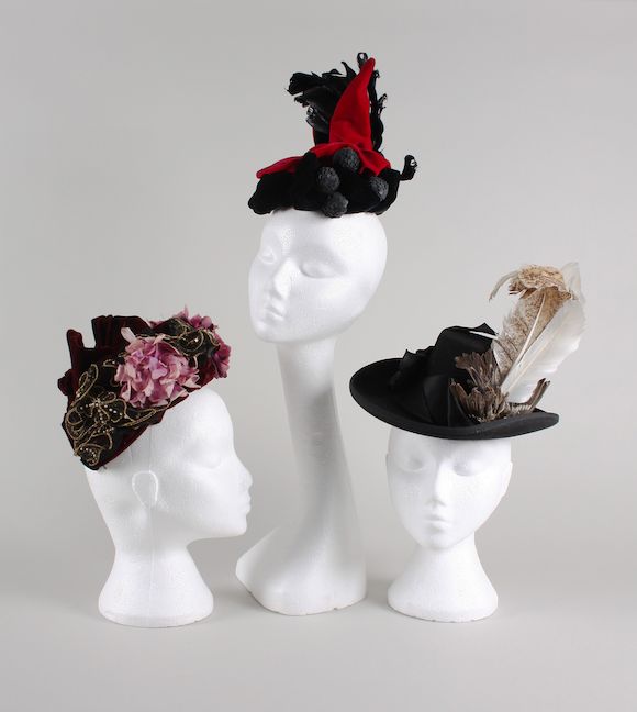 Bonhams : Three Victorian lady's hats
