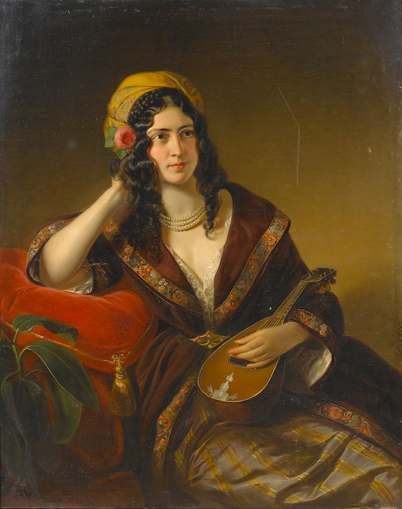 Bonhams : Louis Deckers (Belgian, born 1846) The mandolin player