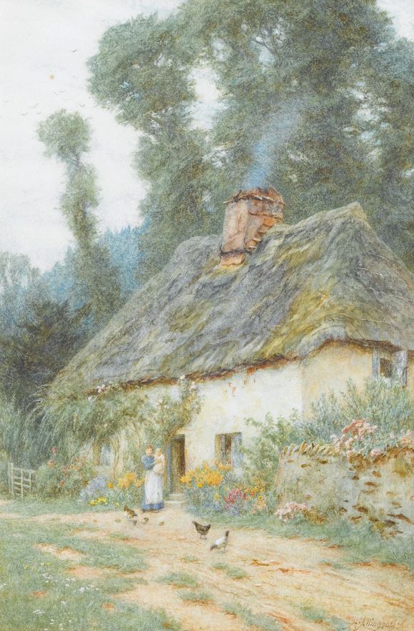 Bonhams : Helen Allingham, RWS (British, 1848-1926) A mother and child ...