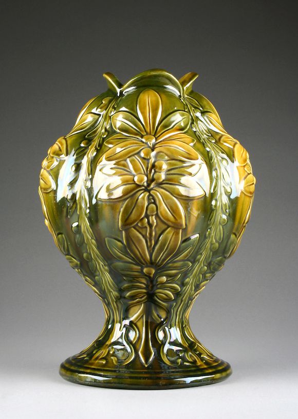 Bonhams : A large Ault green glazed vase