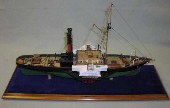Bonhams : A modern model of the paddle tug Uncle Sam 24x8.3x14in ...