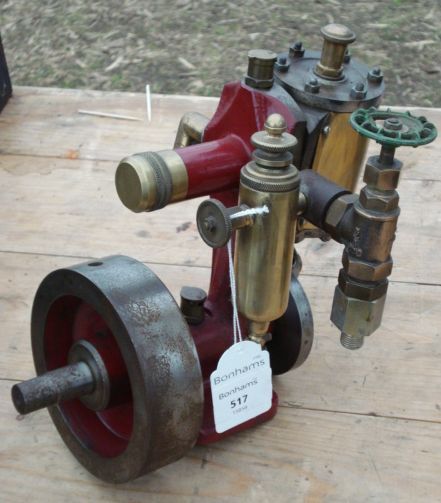 Bonhams : An inverted vertical oscillating engine with brass lagged ...