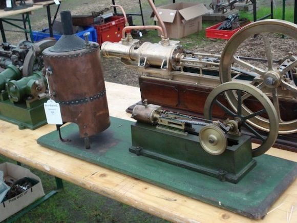 Bonhams : A brass and cast iron model of a horizontal mill engine by ...