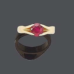 Bonhams : A ruby single-stone ring, by Benney