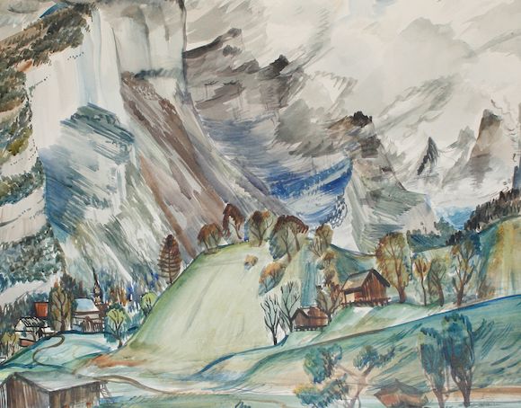 Bonhams : Sam Haile (British, 1909-1948) A Swiss landscape