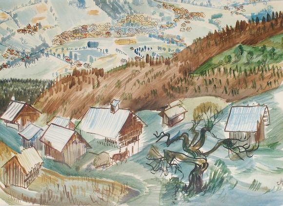 Bonhams : Sam Haile (British, 1909-1948) A Swiss landscape