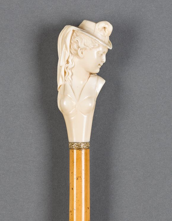 Bonhams : An early 20th century ivory figural table seal,
