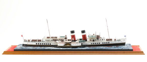 Bonhams : A waterline model of the paddle steamer "Waverley" 31x9x9in ...