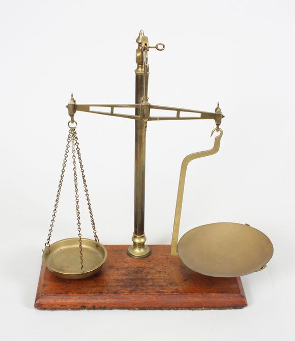 Bonhams : A set of Victorian brass balance scales by Stillwell & Sons ...