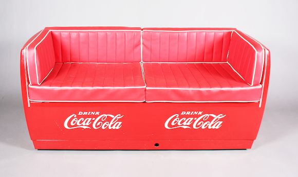 Bonhams : A converted red/white Coca-Cola chest freezer